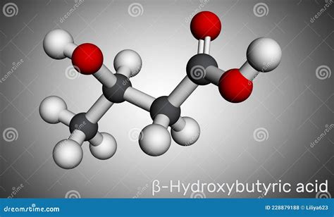 Beta Hydroxybutyric Acid Beta Hydroxybutyrate Molecule 3d Rendering Atoms Are Represented As