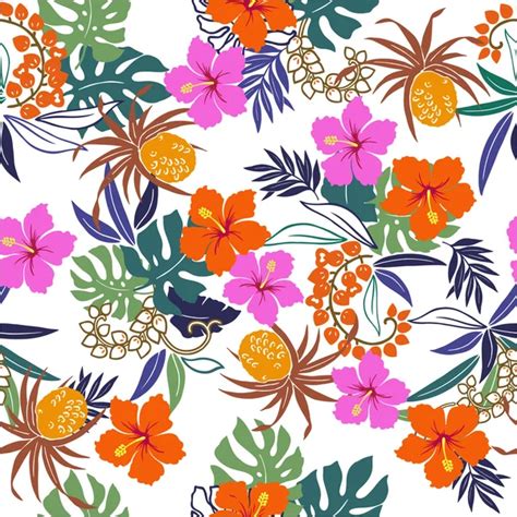 30374799 Hibiscus Pattern Vector Images Depositphotos