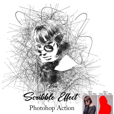 Pen Scribble Effect Photoshop Action Masterbundles