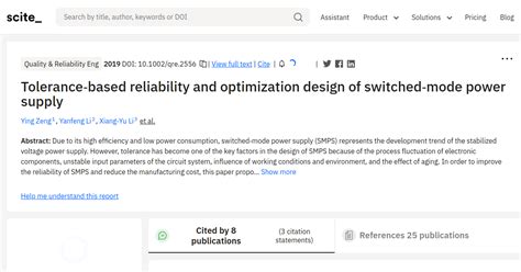 Tolerance‐based Reliability And Optimization Design Of Switched‐mode Power Supply