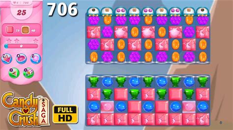 Candy Crush Saga Level 706 No Booster Full Hd Game Play Youtube