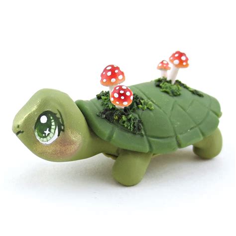 Mushroom Turtle Figurine Polymer Clay Fall Collection Narwhal