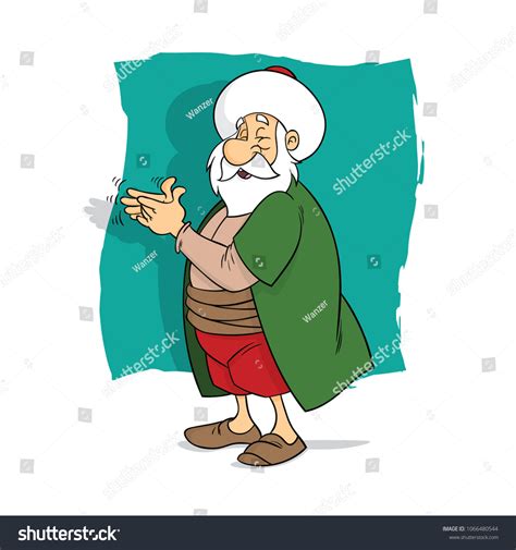 Nasreddin Hodja Illustration Cartoon Character Design Stock Vector