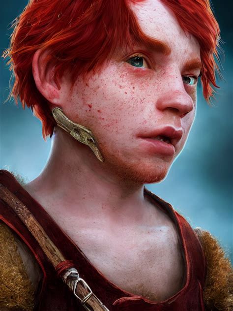 Krea Ai Portrait Art Of Red Haired Halfling Bard 2 1 Yea