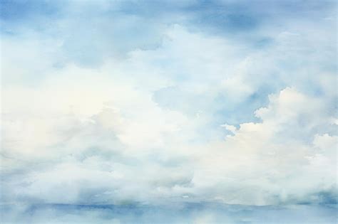 Overcast Sky With Heavy Clouds Watercolour Backgr Watercolour