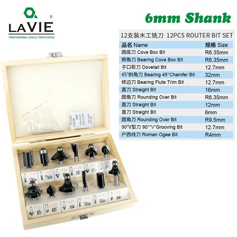 12pcs 6mm Shank Router Bit Set Trimming Straight C Vicedeal