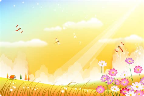 秋のイラストno302『原っぱのコスモス』／無料のフリー素材集【花鳥風月】