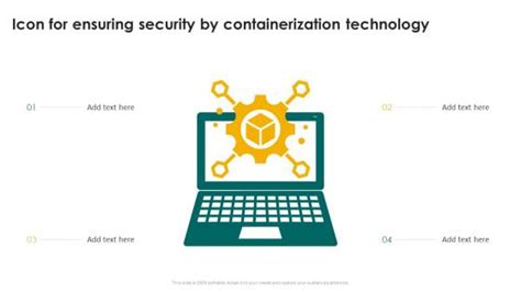 Icon For Ensuring Security By Containerization Technology Ppt Example