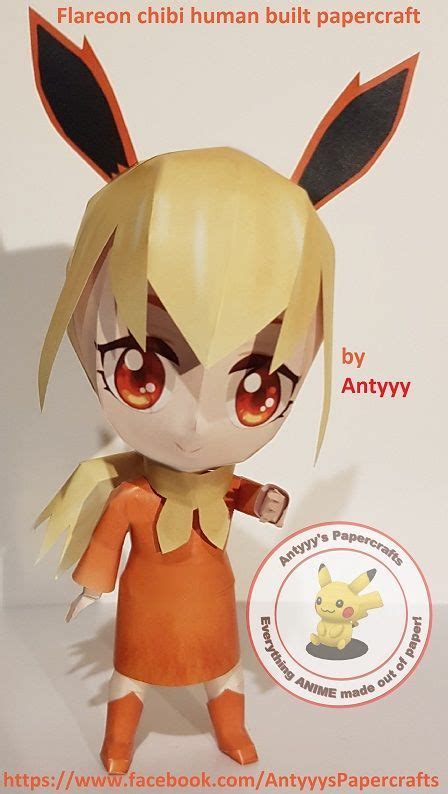 Flareon Chibi Human Built Papercraft Chibi Paper Crafts My Pokemon