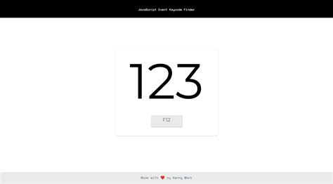Github Kennymarkjskeycodefinder A Simple Tool To Find Out What The Key Code Of Specific