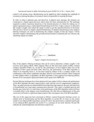 ADAPTIVE ARRAY BEAMFORMING USING AN ENHANCED RLS ALGORITHM PDF