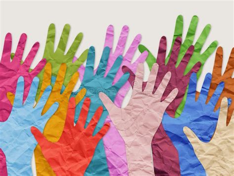 Collage Of Colorful Paper Hands As Symbol Of Diversity And Inclusion