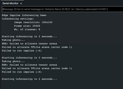 Failed To Allocate Tflite Arena Error Code 1 On Portenta 7 By