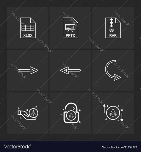 Xlsx Excel Pptx Power Point Rar Compressed Vector Image