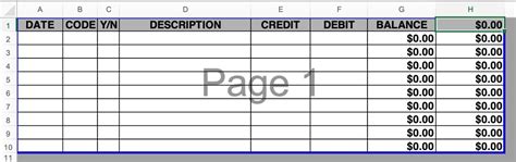 Checkbook Excel Template Etsy