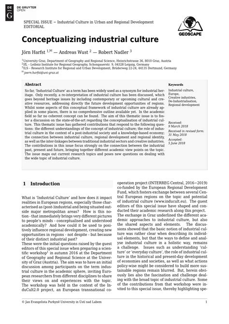PDF Conceptualizing Industrial Culture