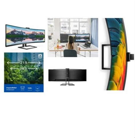 Philips B U Ch Inch Dqhd Curved Monitor Webcam Adaptive Sync Height Adjustable At