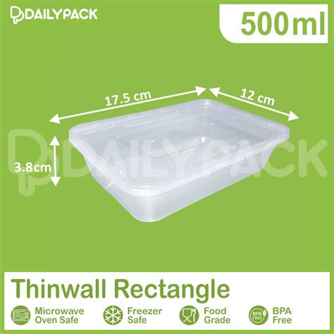 Jual Thinwall Rectangle Persegi Panjang Kotak Makan Plastik Food