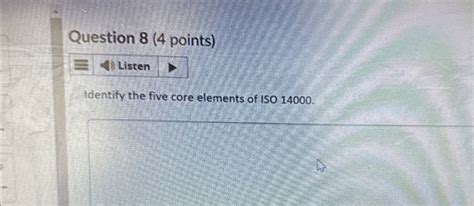 Solved Question 8 4 ﻿points Listenidentify The Five Core