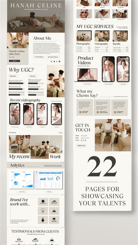 UGC Portfolio Templates UGC Canva Template UGC Media Kit UGC