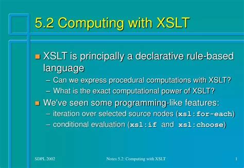 PPT 5 2 Computing With XSLT PowerPoint Presentation Free Download ID 6699321