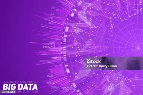 Visualisasi Melingkar Big Data Ungu Infografis Futuristik Desain