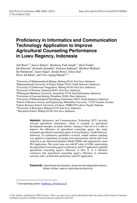 Pdf Proficiency In Informatics And Communication Technology