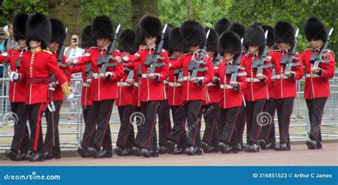 Marching British Guardsman During Trooping The Colour London England