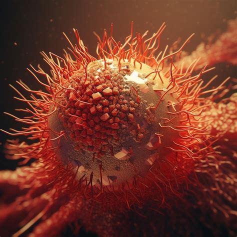 Premium Ai Image A Mesmerizing 3d Illustration Showcasing The Microscopic World Of Cancer