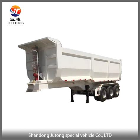 Hydraulic Cylinder 3 Axles 4 Axles U Type 50 Tons End Dump Trailer