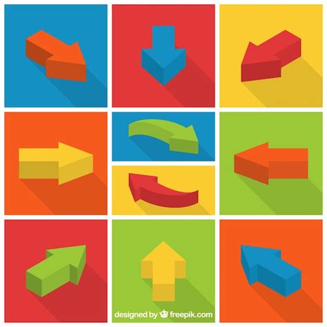 Free Vector Colorful Directional Arrows