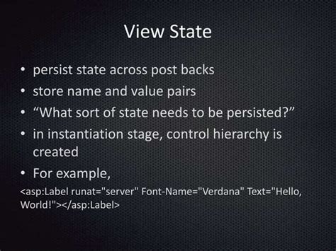 Introduction To Aspnet Viewstate Pptx Web Development Internet