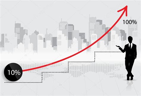Negocio Gráfico Creciente Con Empresario Ilustración Vectorial 2023