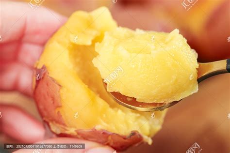 手里拿着红皮黄心土豆蔬菜水果食品餐饮摄影素材汇图网