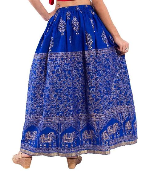 Buy Magnus Blue Cotton Maxi Skirt Online At Best Prices In India Snapdeal