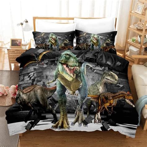 Housse de Couette Jurassic World Forestimprimé Dinosaure taie d oreiller Monde Dinosaure Cadeaux