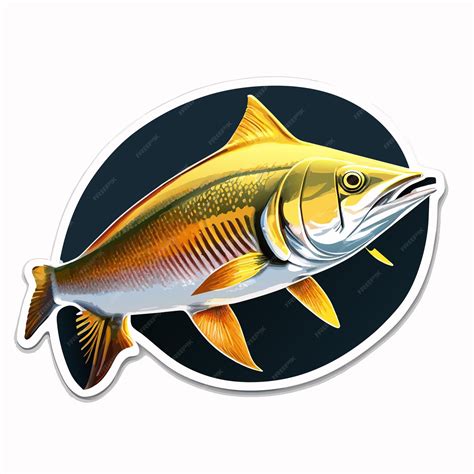 Premium Vector Amberjack Flat Sticker Cartoon Style Illustration
