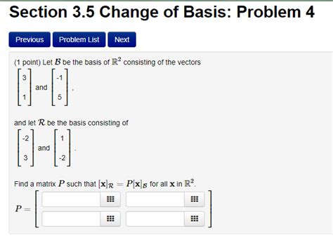 Solved Let B Be The Basis Of R Consisting Of The Vectors Chegg Com
