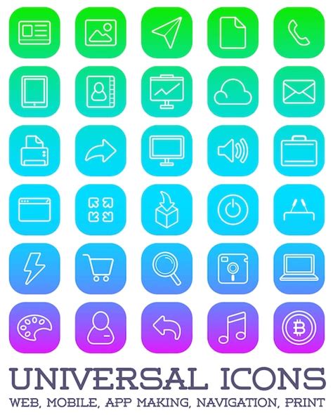 Conjunto De Iconos Universales Vector Premium