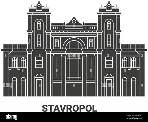 Russia Stavropol Travel Landmark Vector Illustration Stock Vector
