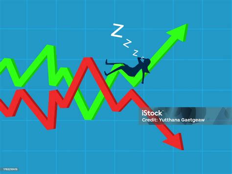 비즈니스 변경 사항을 수락합니다 사업가는 위아래 그래프의 불확실성에 거짓말을 합니다 가격에 대한 스톡 벡터 아트 및 기타 이미지