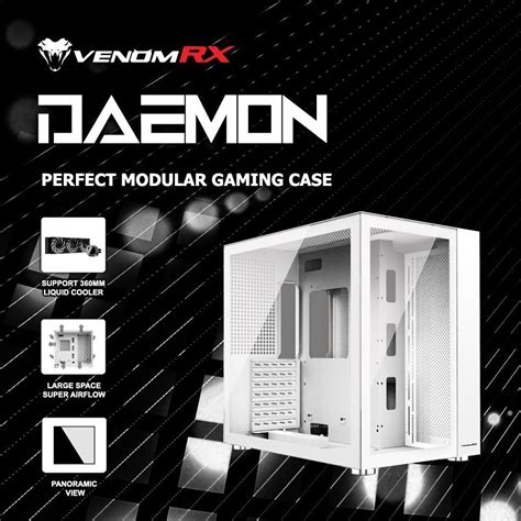 Casing Case Daemon White Venomrx Atx Venomrx Casing Gaming Daemon
