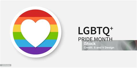 6월 Lgbt 프라이드의 달 원 안에 하트와 무지개 깃발이 있습니다 자부심의 달의 상징 레즈비언 게이 양성애자 트랜스젠더 소셜