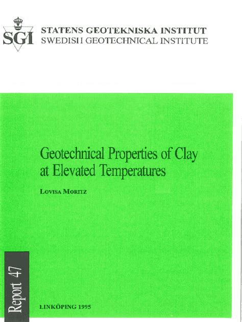 Fillable Online Geotechnical Properties Of Clay At Elevated