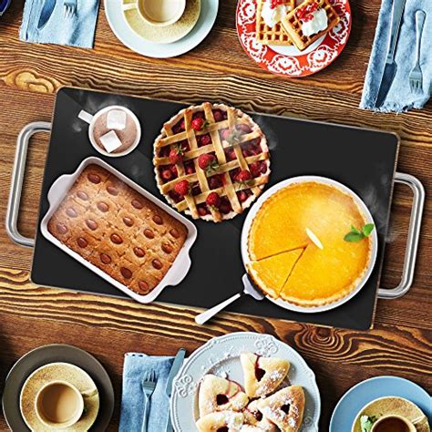 Nutrichef Electric Hot Plate Tray Dish Warmer With Black Glass Top