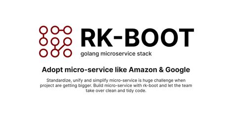 GitHub Rookie Ninja Rk Boot Build Microservice With Rk Boot And Let The Team Take Over Clean