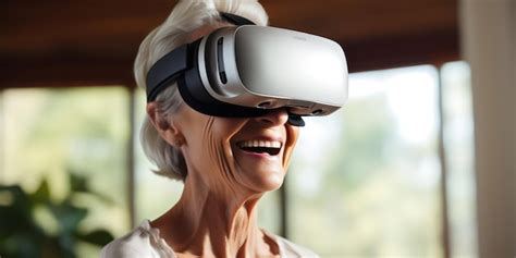 Premium Ai Image Vr Journey For Wise Elderly Woman