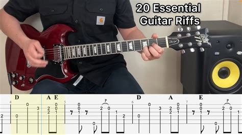 Master 20 Must Know Guitar Riffs Tabs Youtube