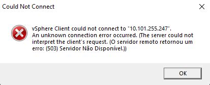 Vsphere Client Could Not Connect Vmware Vsphere