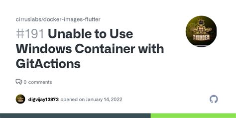 Unable To Use Windows Container With Gitactions · Issue 191